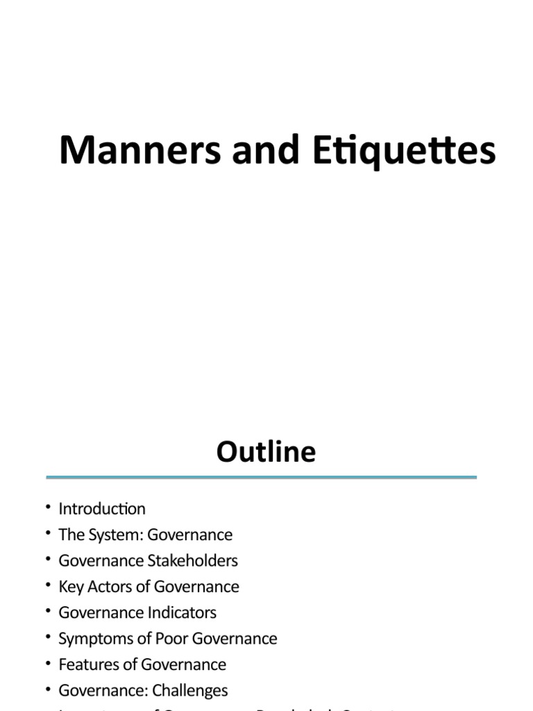 Understanding Manners and Etiquette | PDF