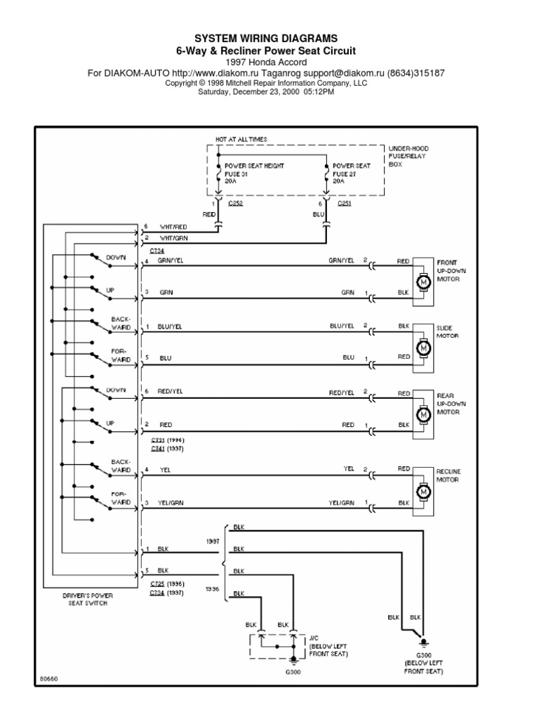System Wiring Diagrams 6-Way & Recliner Power Seat Circuit | PDF