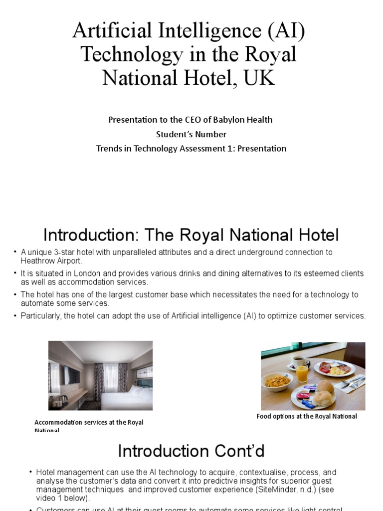 Artificial Intelligence (AI) Technology in Hotel Industry | PDF ...