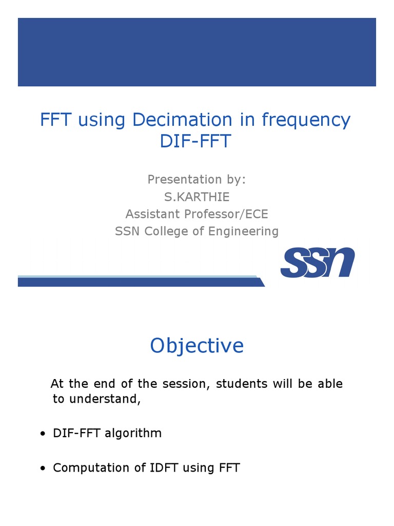 Dif FFT | PDF | Fast Fourier Transform | Discrete Fourier Transform