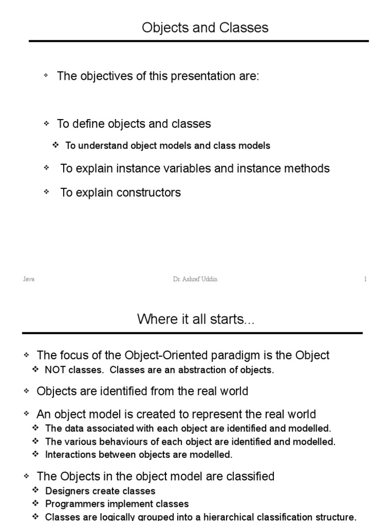 05 Objects And Classes Pdf Method Computer Programming Class Computer Programming