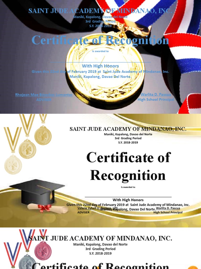 3rd Recognition Cert Lay-Out | Download Free PDF | Mindanao