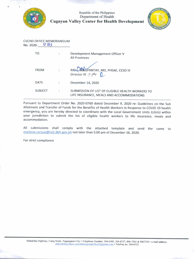 RHU Insurance Memo - 2020-0113 | PDF