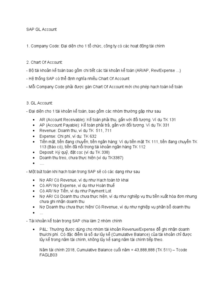 SAP GL Account | PDF