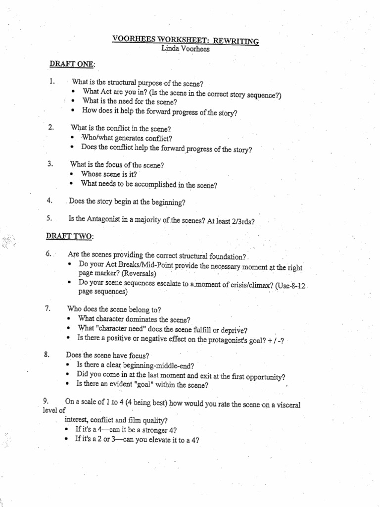 Linda Voorhees Rewrite Notes | PDF