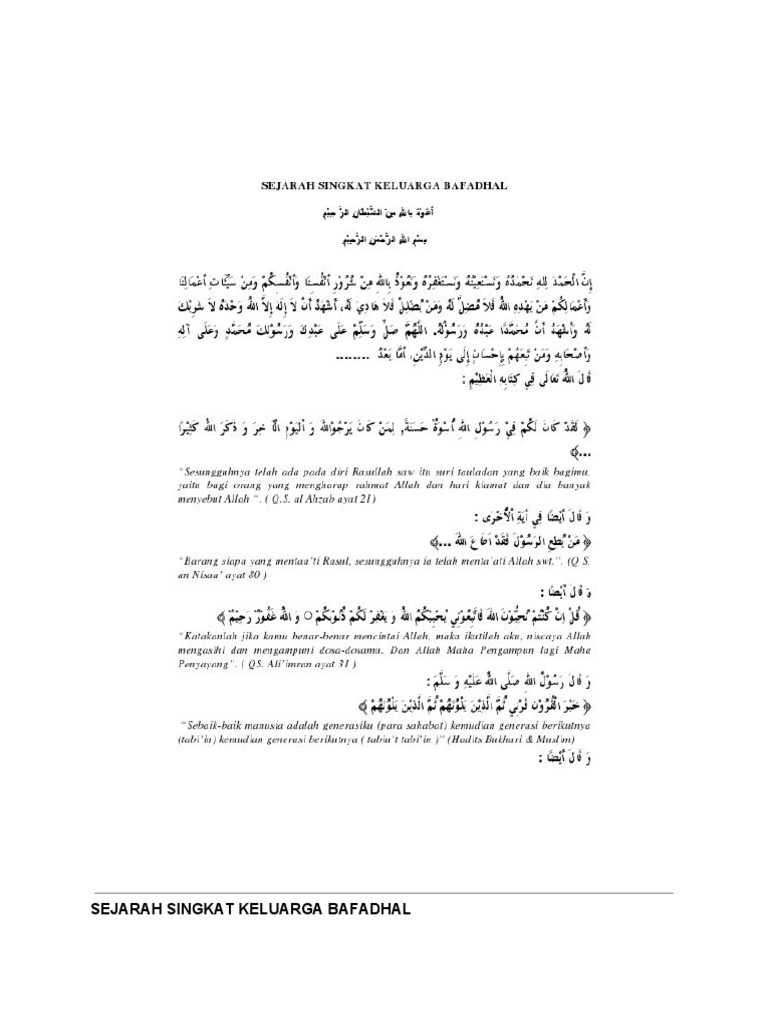 SEJARAH SINGKAT KELUARGA BAFADHAL - PDF (Dipulihkan) PDF | PDF ...