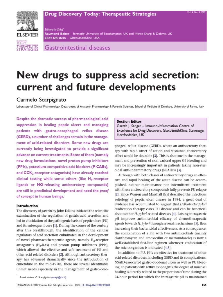 New Drugs To Suppress Acid Secretion: Current and Future Developments ...