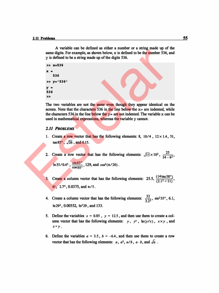 Matlab Exercises 1 | PDF | Matlab | Matrix (Mathematics)