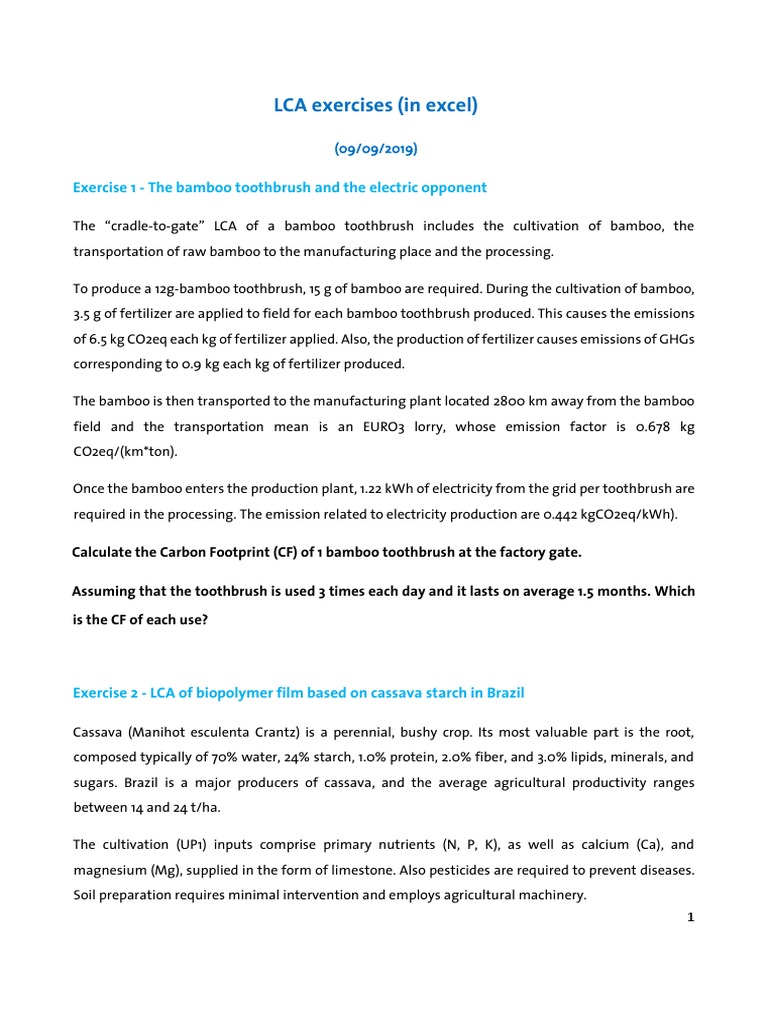 LCA Exercize in Excel - Indonesian - Course | PDF | Fertilizer ...