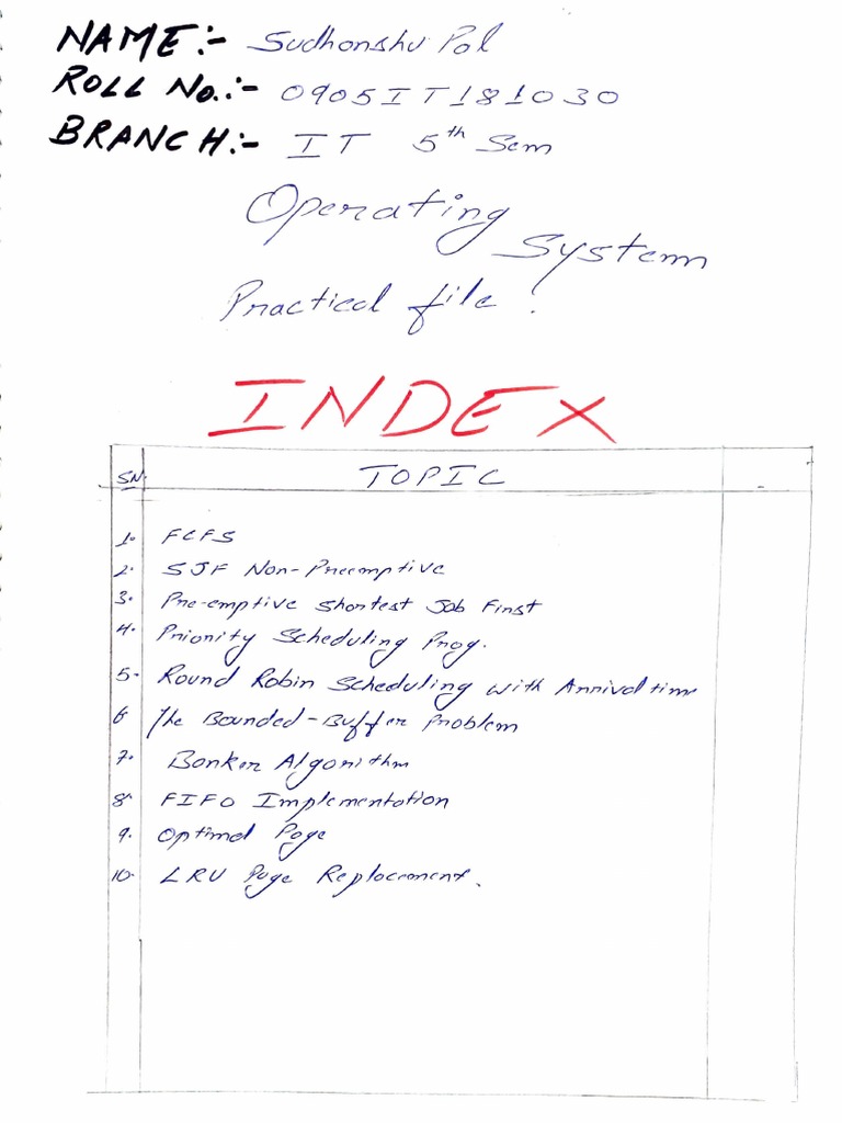 OS Practical File | PDF