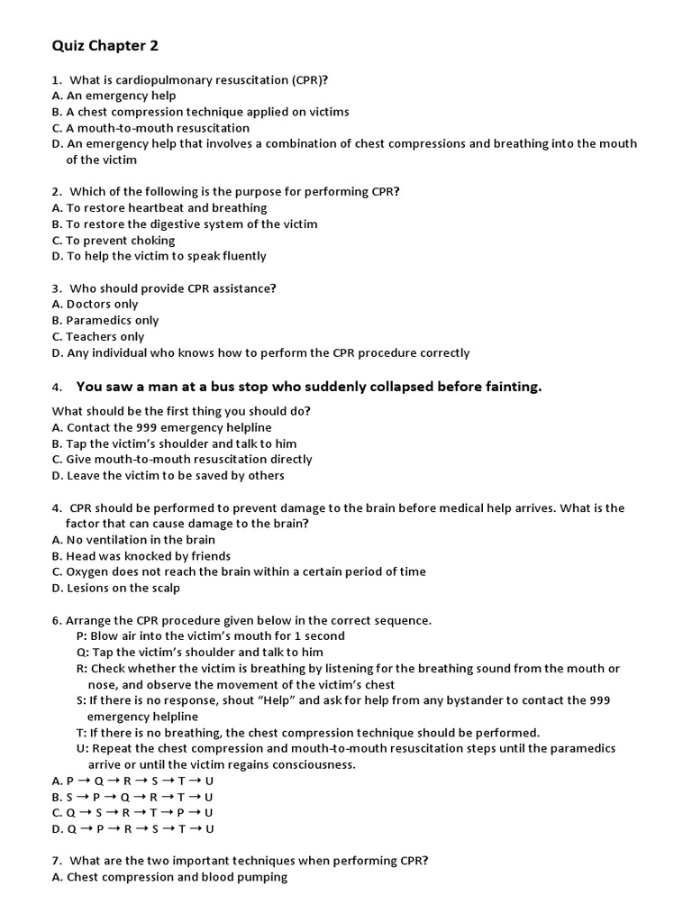 Topical Test Chapter 2 Form 4 PDF | PDF | Cardiopulmonary Resuscitation ...