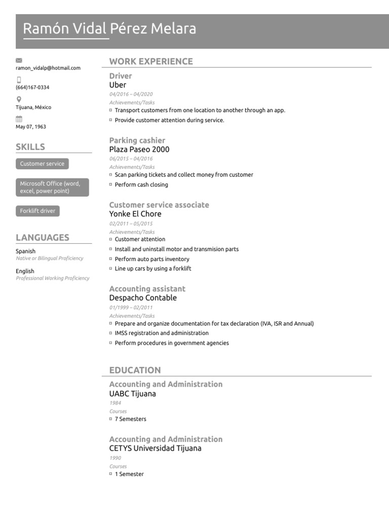 Ramon Vidal Resume | PDF