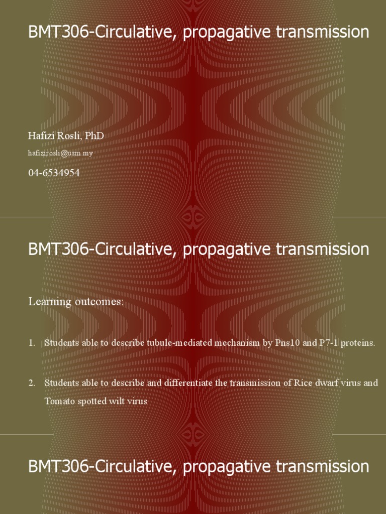 Lecture 12-Plant Virus-Vector Interactions-Circulative, Propagative ...