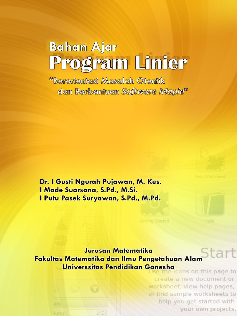 Bahan Ajar Program Linier PDF | PDF