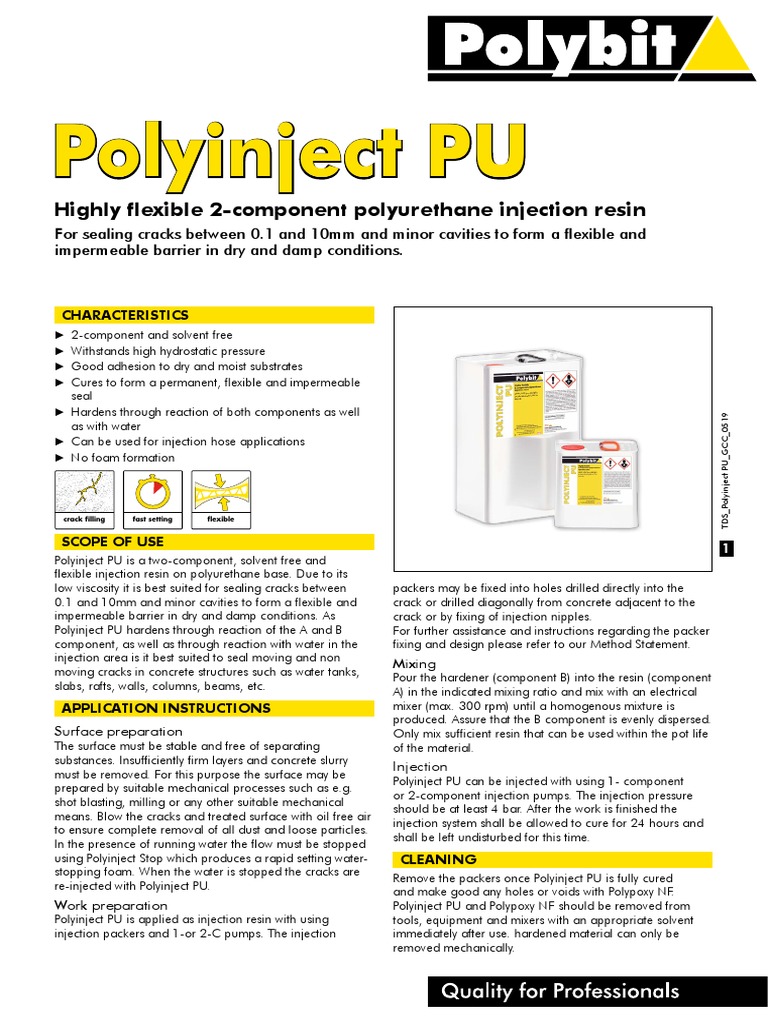 Mea Polybit Tds Polybit Polyinject Pu en Mea | PDF | Foam | Concrete