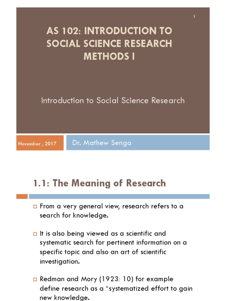 As 102-Module 1-Introduction To Social Science Research - 1-1 PDF | PDF ...