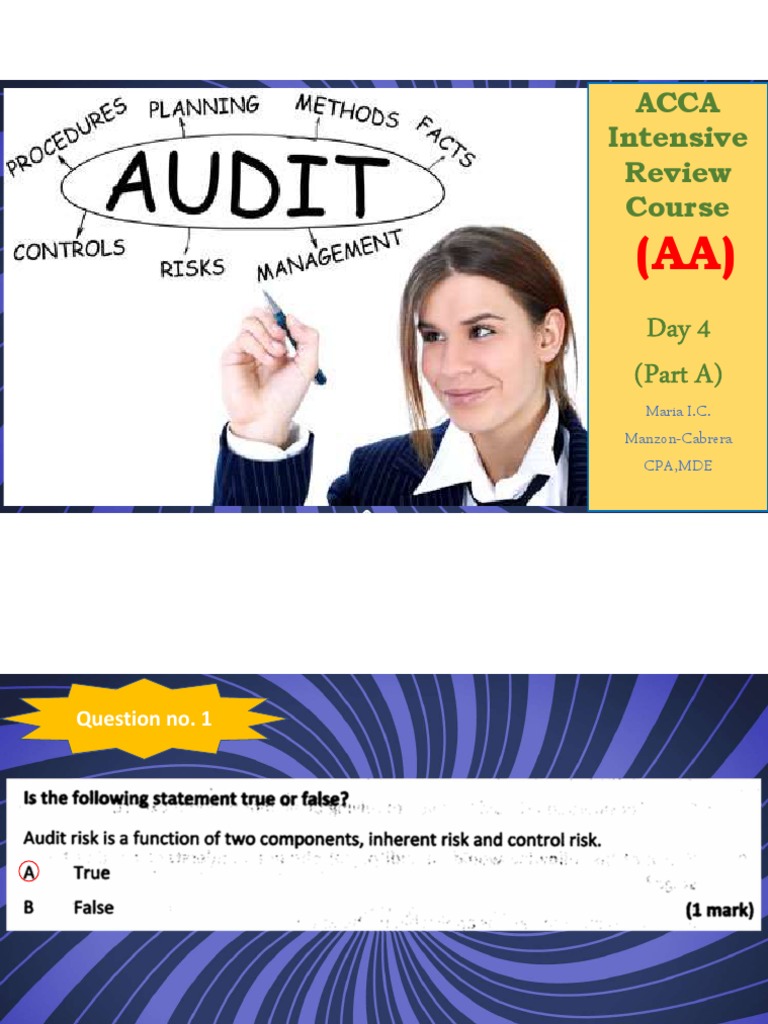 Acca Intensive Review Course: Maria I.C. Manzon-Cabrera Cpa, Mde | PDF
