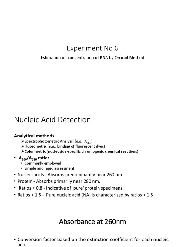 Experiment No 6 RNA Estimation | PDF | Biochemistry | Chemistry