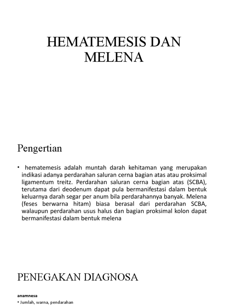 Hematemesis Dan Melena | PDF