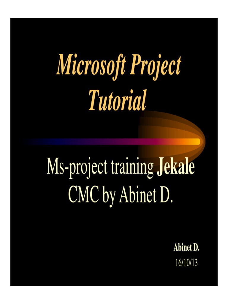 MS Project Training for Jekala | PDF | Software | Computing