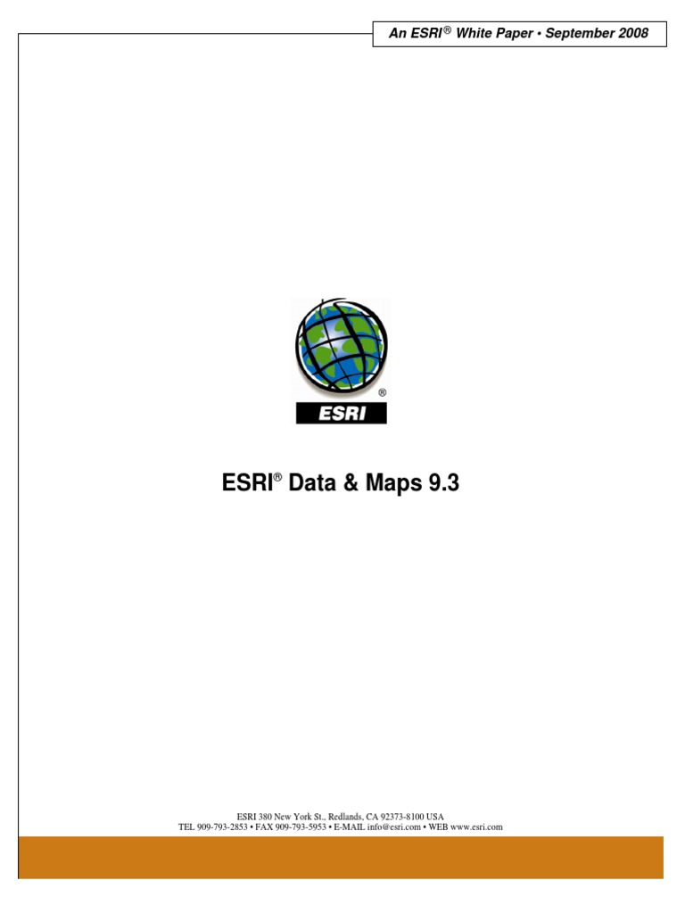 Esri Data & Maps 9.3: An Esri White Paper - September 2008 | PDF | Arc Gis | Data