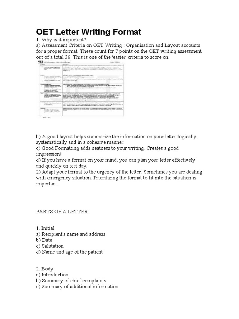 OET Letter Writing Format New | PDF | Medicine | Health Care