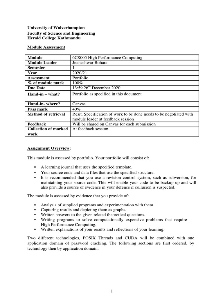 HPC | PDF | Matrix (Mathematics) | Computer Programming