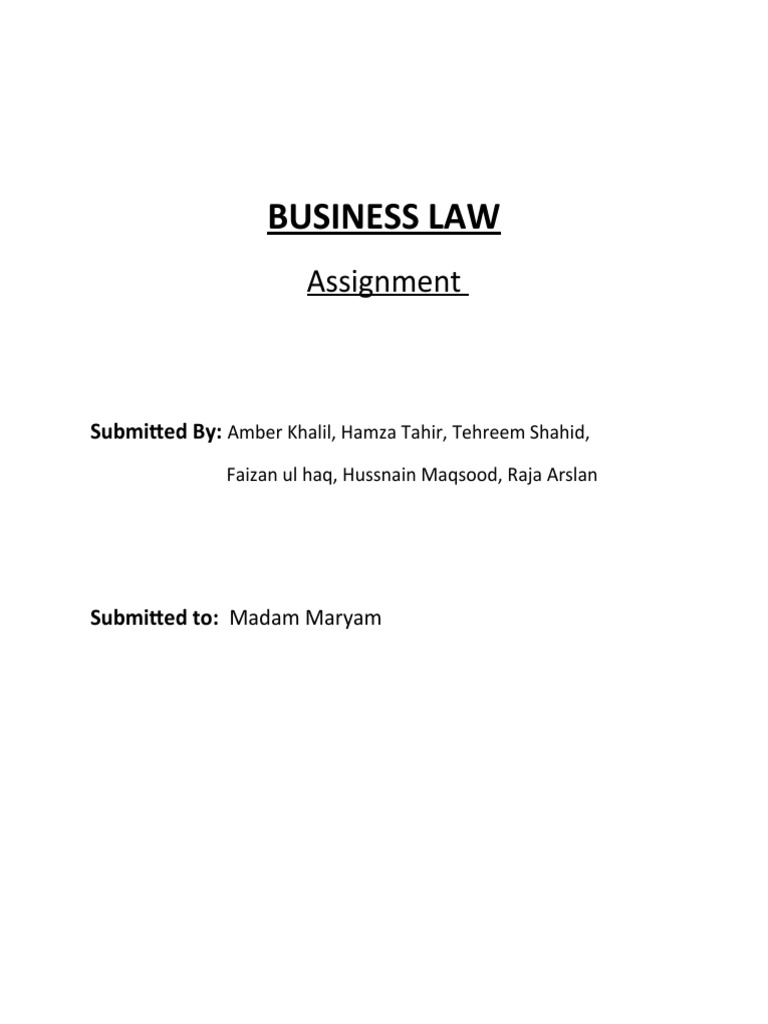 Business Law Assignment Analysis | PDF | Comparative Law | Contract Law