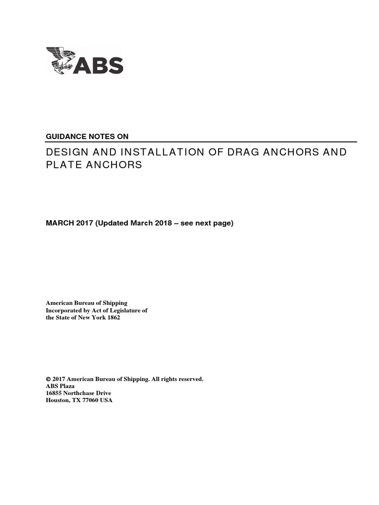 Design and Installation of Drag Anchors and Plate Anchors: Guidance ...