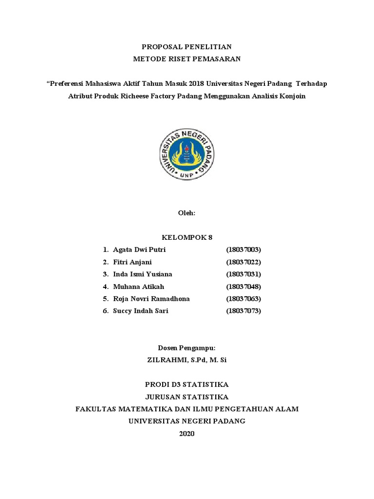 Proposal Metode Riset Pemasaran | PDF