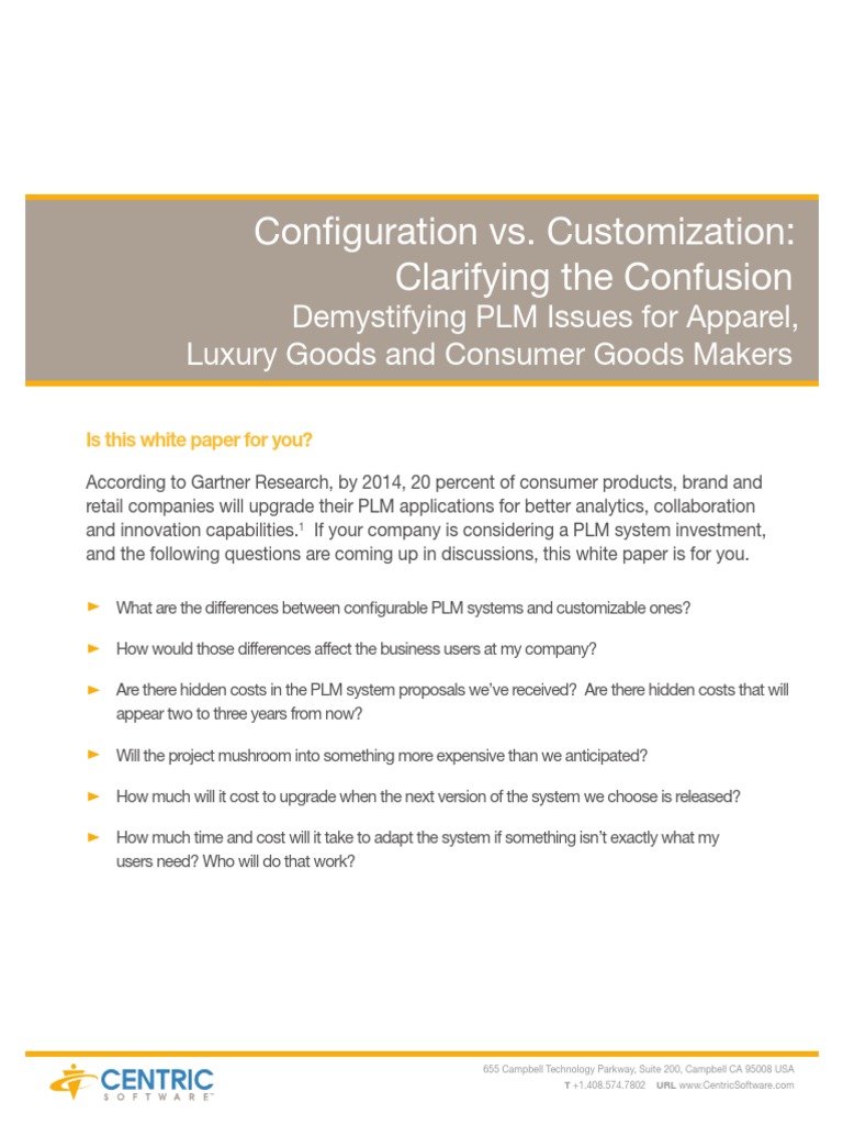 Configuration vs. Customization: Clarifying The Confusion | PDF | Total ...