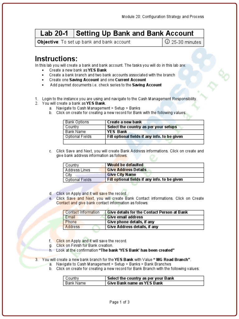 Setting Up Bank and Bank Account | PDF | Transaction Account | Payments
