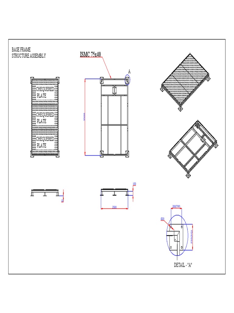 ISMC 75x40: Base Frame Structure Assembly | PDF | Technology & Engineering