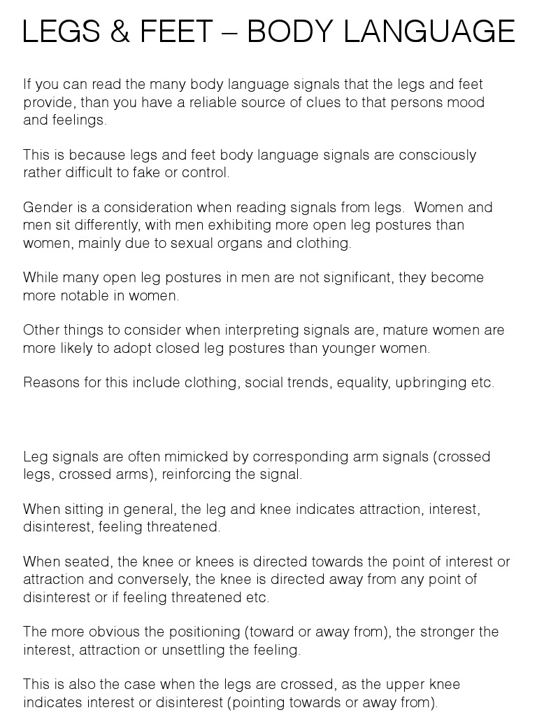Decoding Body Language Through Leg and Foot Signals: A Guide to ...