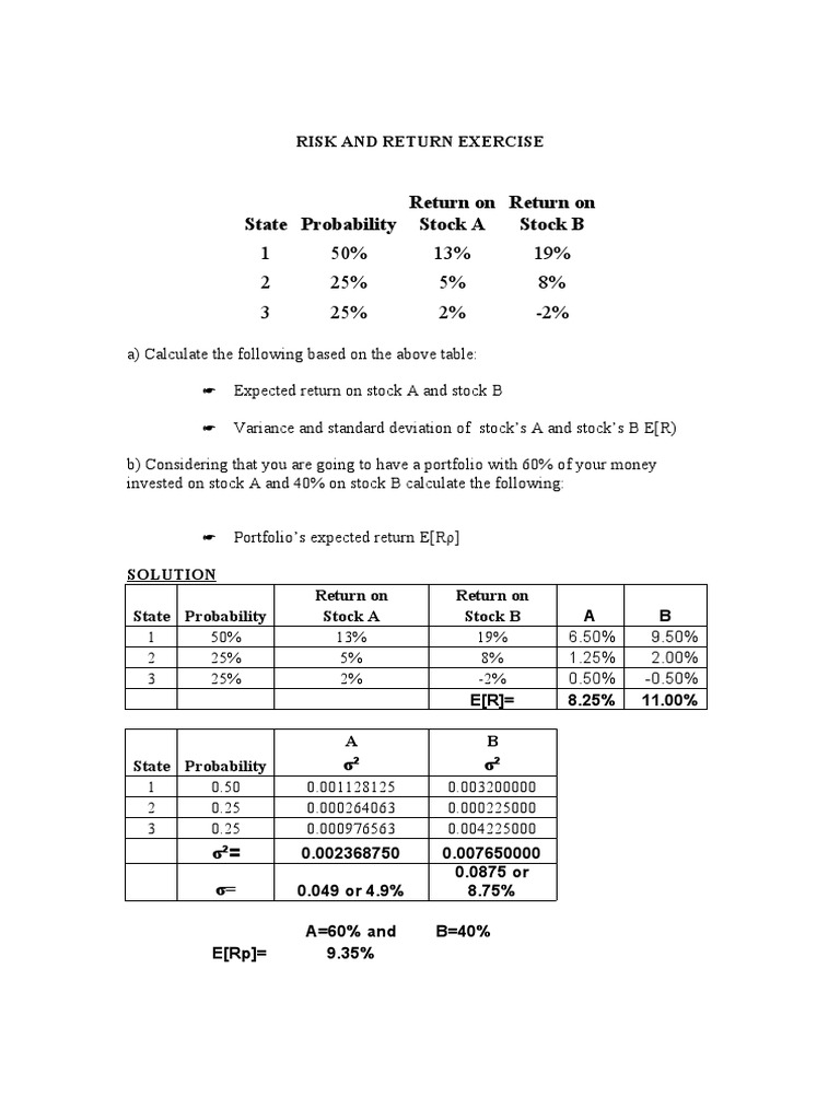 Risk and Return Analysis for Stocks | PDF