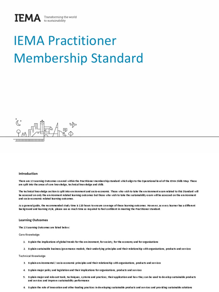 IEMA Practitioner Membership Standard | PDF | Sustainability | Life ...