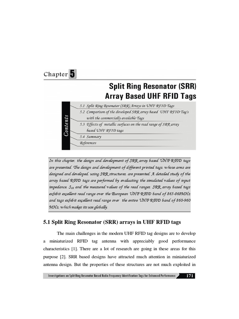 Split Ring Resonator (SRR) Array Based UHF RFID Tags | PDF | Antenna (Radio) | Radio Frequency ...