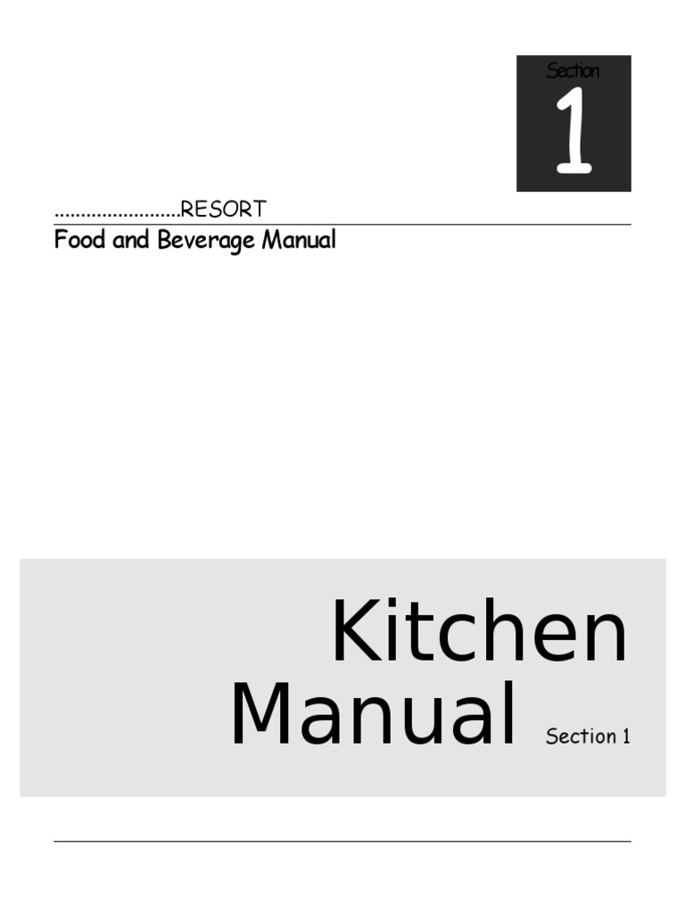 Resort Food and Beverage Manual | PDF