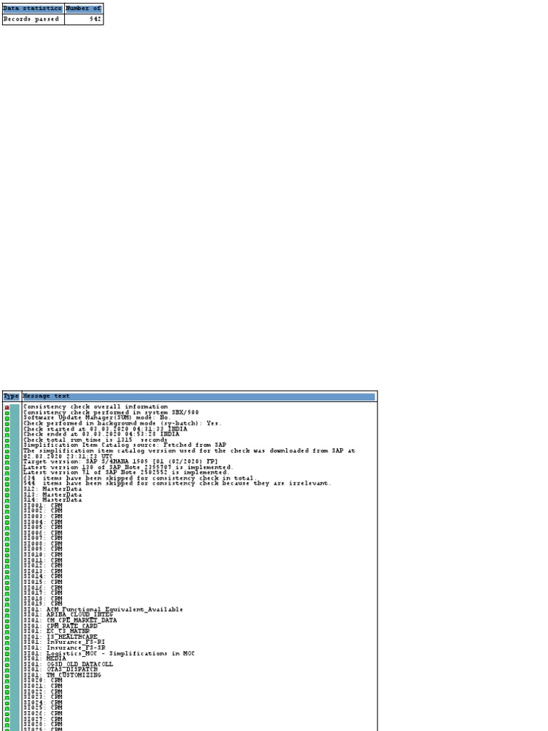 Data Statistics and Consistency Check Report | PDF | Customer ...