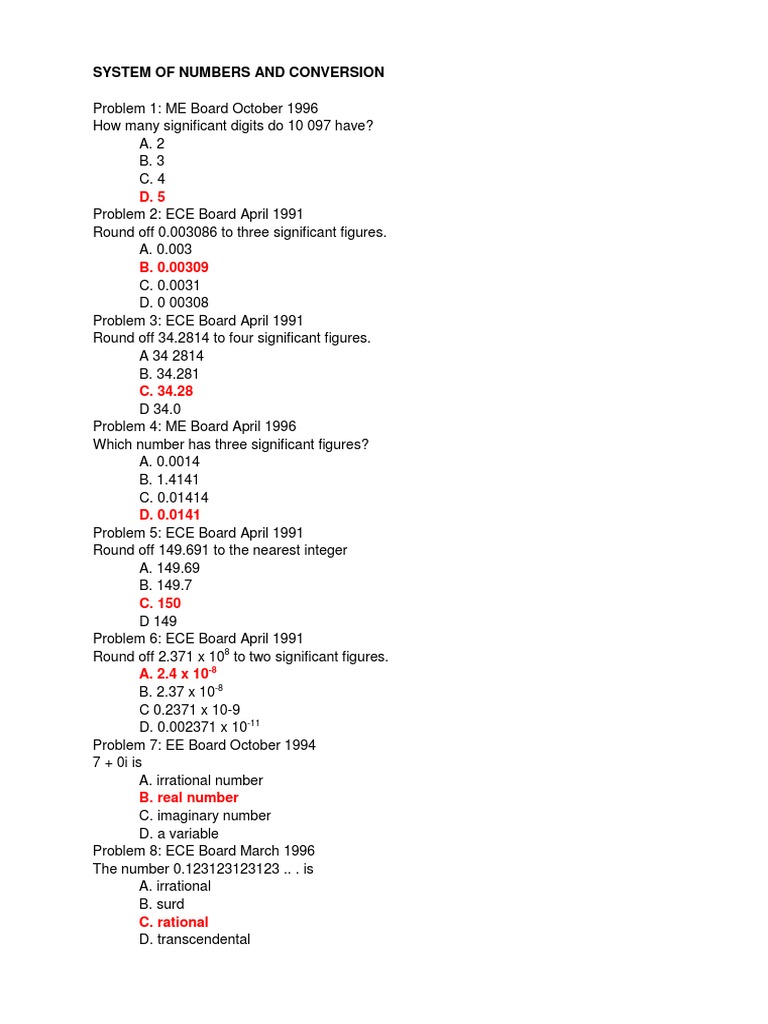 1.system of Numbers and Conversion | PDF | Numbers | Logarithm