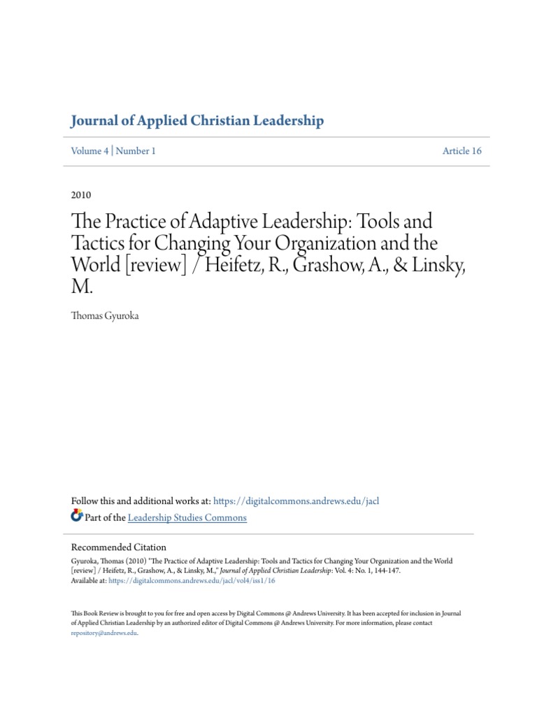 The Practice of Adaptive Leadership - Tools and Tactics For Changi ...