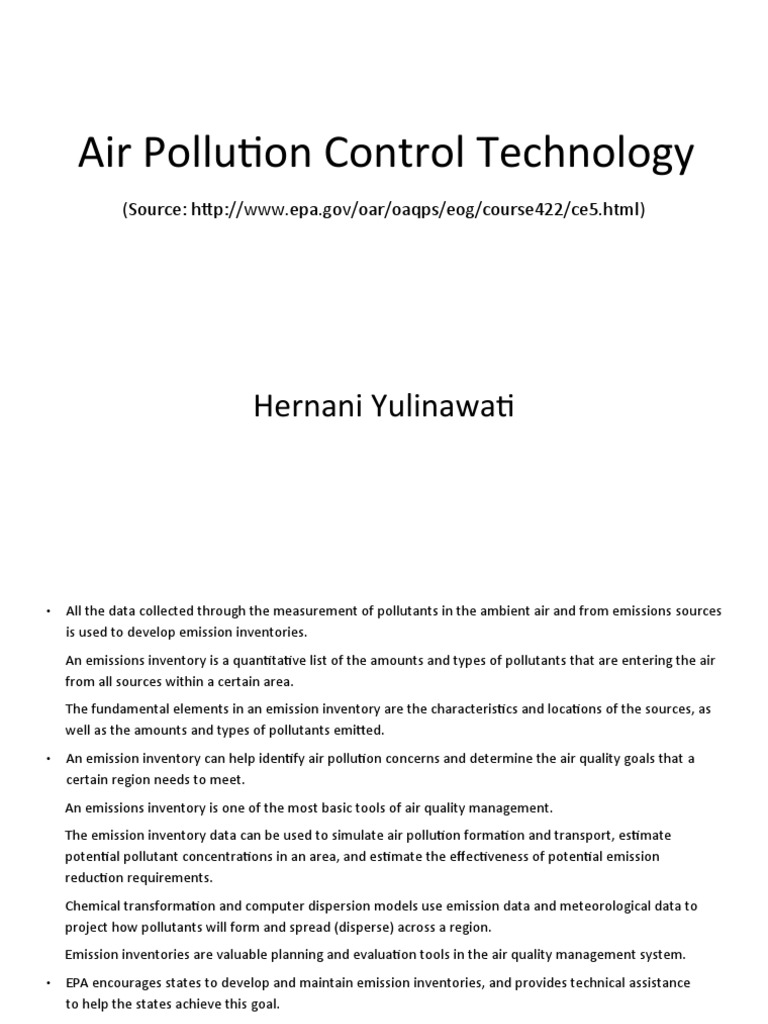 USEPA - Air Pollution Control Technology | PDF | Combustion | Air Pollution