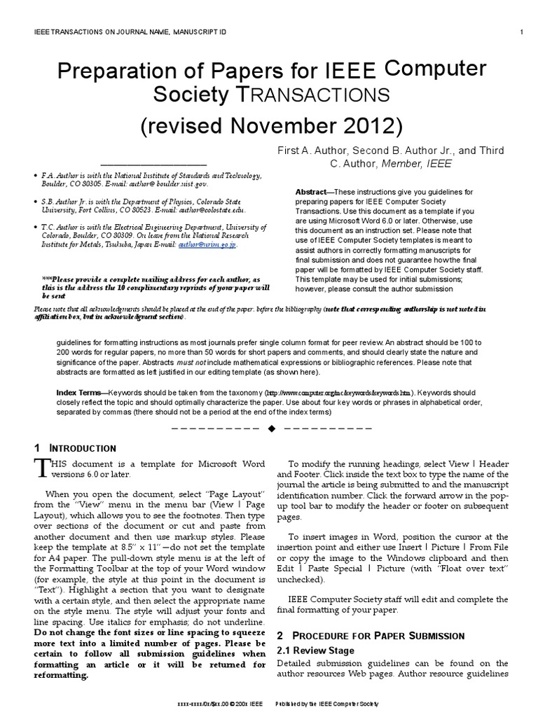 IEEE - Template-Referencia | PDF | Note (Typography) | Paragraph