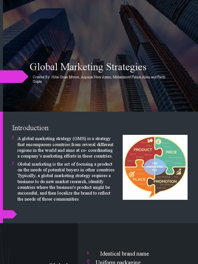 Global Marketing Strategies | PDF | Brand | Marketing Strategy