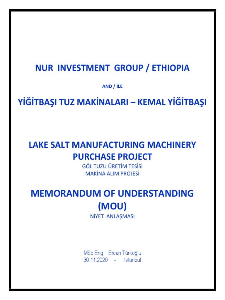 English Mou Draft 02.12.2020 PDF | PDF | Factory | Economies