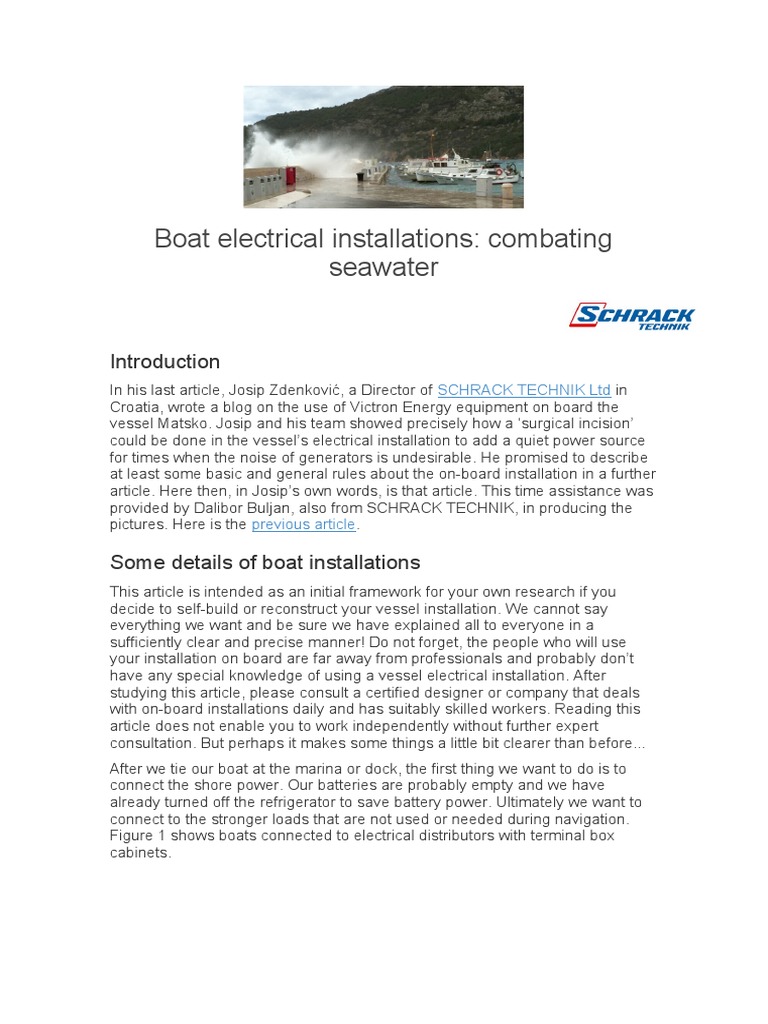 Boat Electrical Installations | PDF | Anode | Cathode