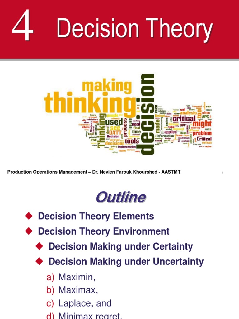 Module 4 - Decision Theory PDF | PDF | Decision Theory | Mathematical And Quantitative Methods ...