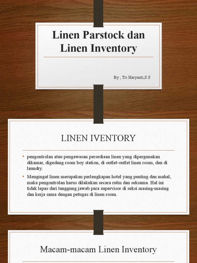 Linen Parstock Dan Linen Inventory | PDF