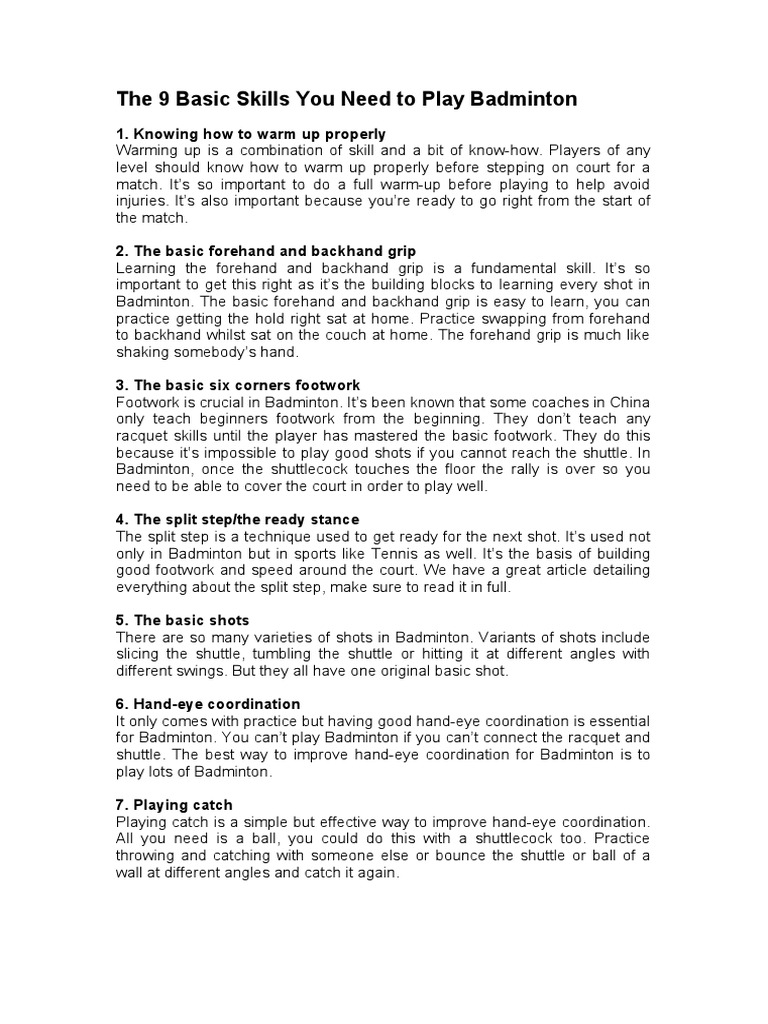 The 9 Basic Skills You Need To Play Badminton: 1. Knowing How To Warm ...