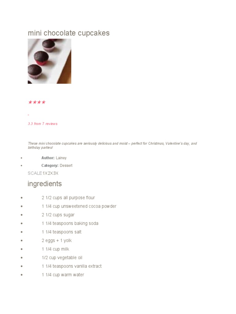Mini Chocolate Cupcakes | PDF